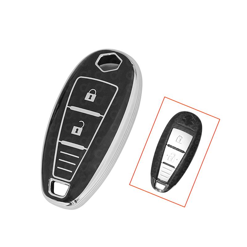 Nano High Quality Cover for Suzuki Smart Remote Key 2 Buttons Black ...