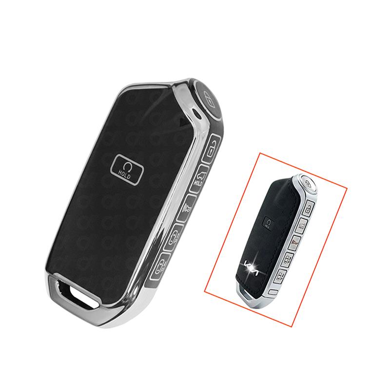 Nano High Quality Cover for Kia Smart Remote Key 7 Buttons Black And Silver