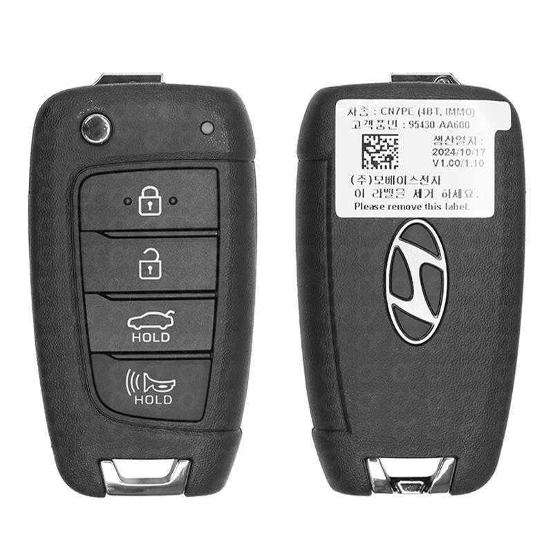 2024 Hyundai Elantra Genuine Flip Remote Key 4 Buttons 433MHz 95430-AA600