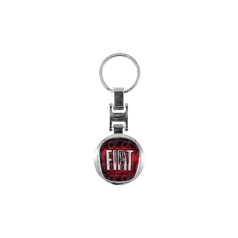 Fiat Red & Silver Key Chain Big Size