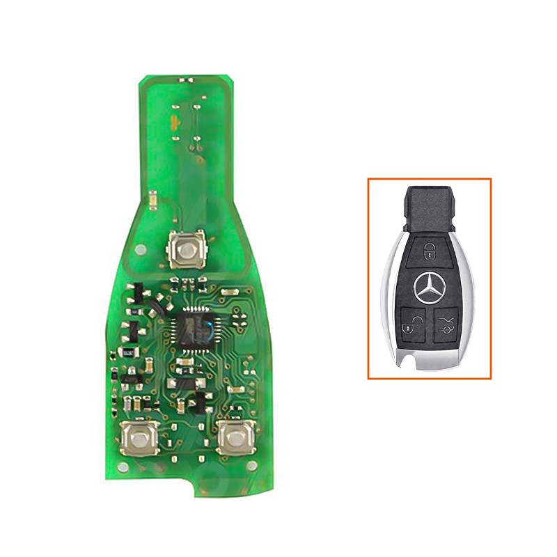 Mercedes Benz Genuine Used Smart Remote Key PCB Board 3 Buttons 433MHz