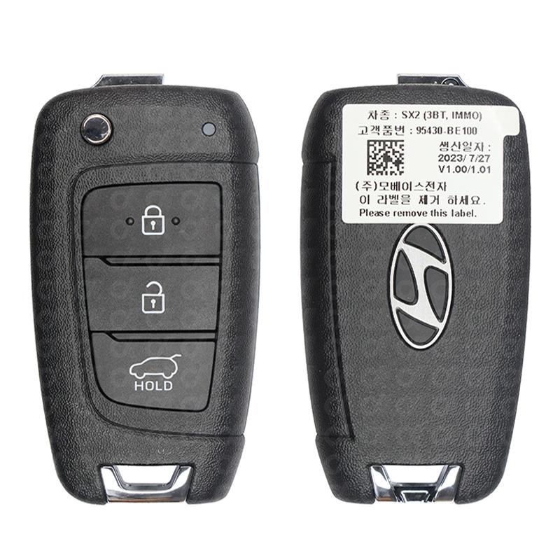 Hyundai Kona 2024 Genuine Flip Remote Key 3 Buttons 433MHz 95430-BE100