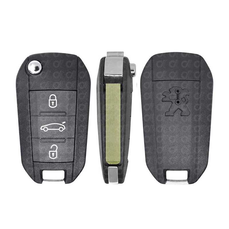 Peugeot Aftermarket Flip Remote Key Shell 3 Buttons VA2 Blade